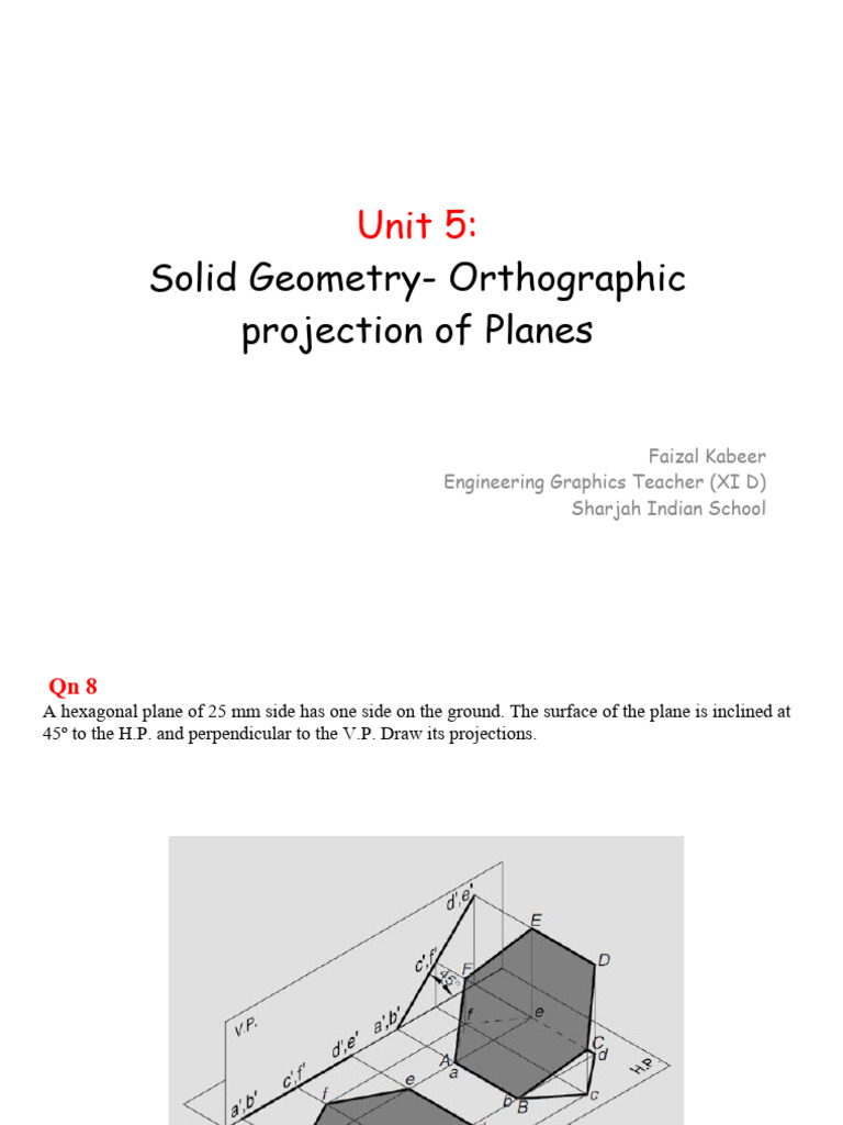 Orthographic Projections of Planes | PDF
