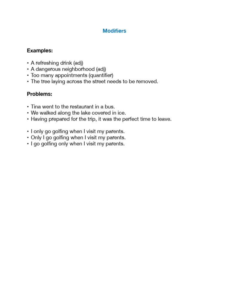 Modifiers | PDF