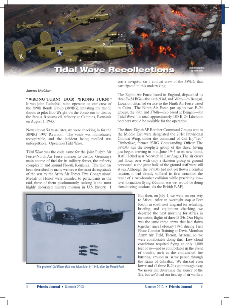 Tidal Wave: 389th Bomb Group's Mission | PDF | Consolidated B 24 Liberator