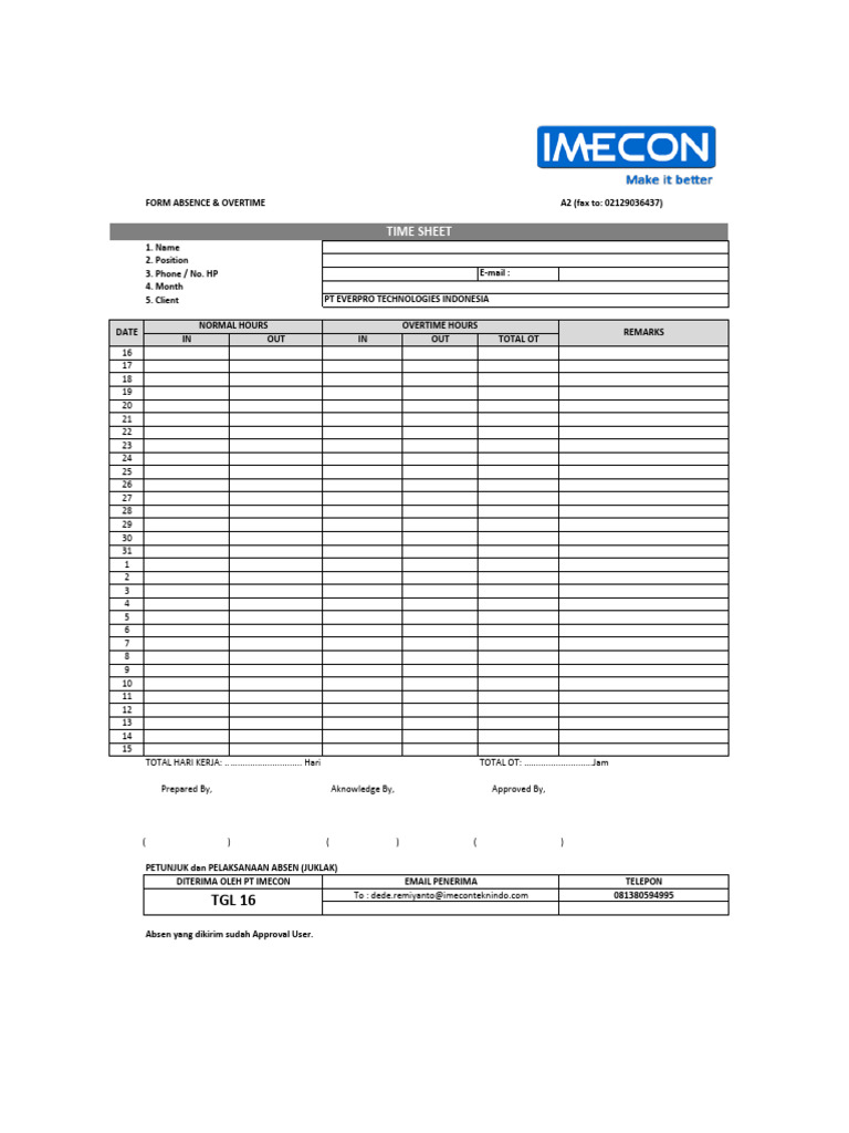 Form Absensi Manual | PDF