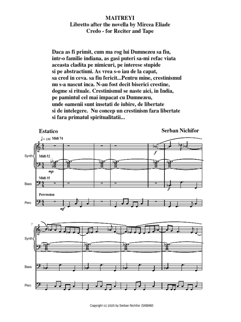 Serban Nichifor: MAITREYI - Credo, After Mircea Eliade | PDF