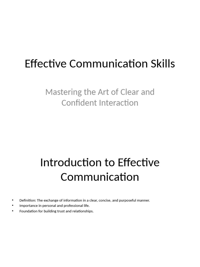Effective Communication Skills | PDF