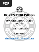 Cre Grade 8 Jss Comprehensive Notes | PDF