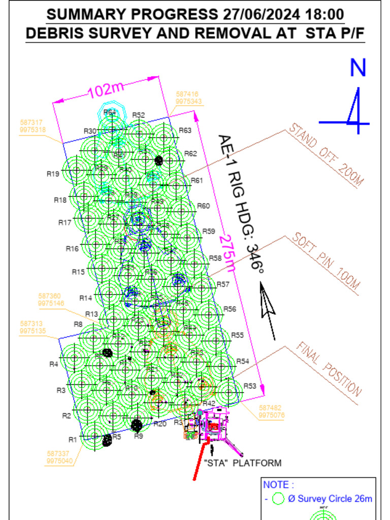 Summary Progress Drawing - Debris Survey & Removal - STA - 27062024 ...