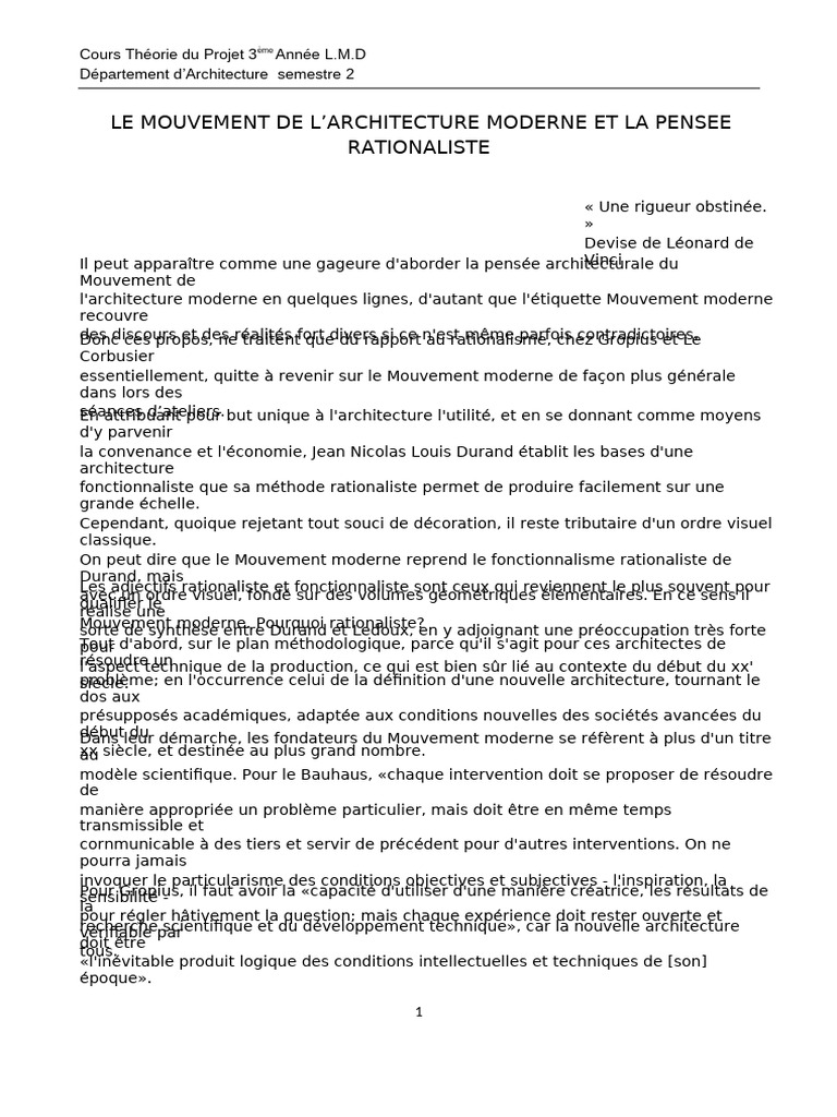 Cours 2 s6 Rationalisme | PDF | Esthétique | Science