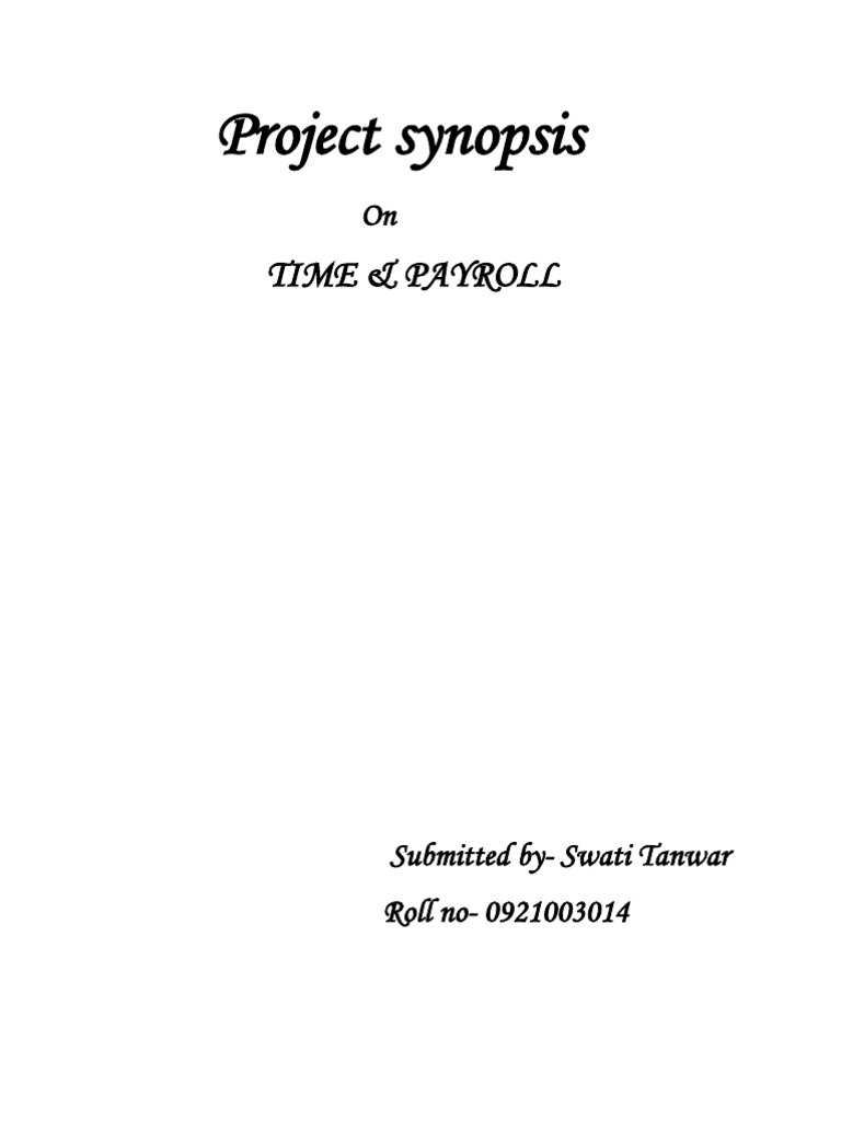Project Synopsis: Time & Payroll | PDF | Payroll | Employment