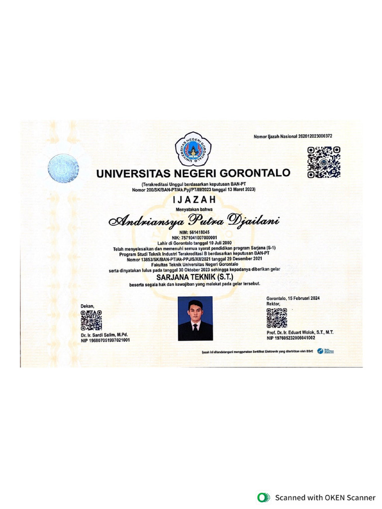 Andri Djailani Ijazah | PDF