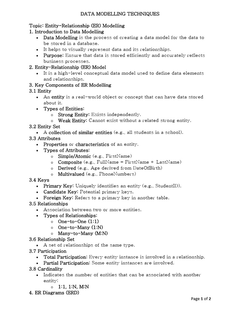 Volume 3 - Ins214 - Data Modelling Techniques - Er-1 | PDF | Information Technology Management ...