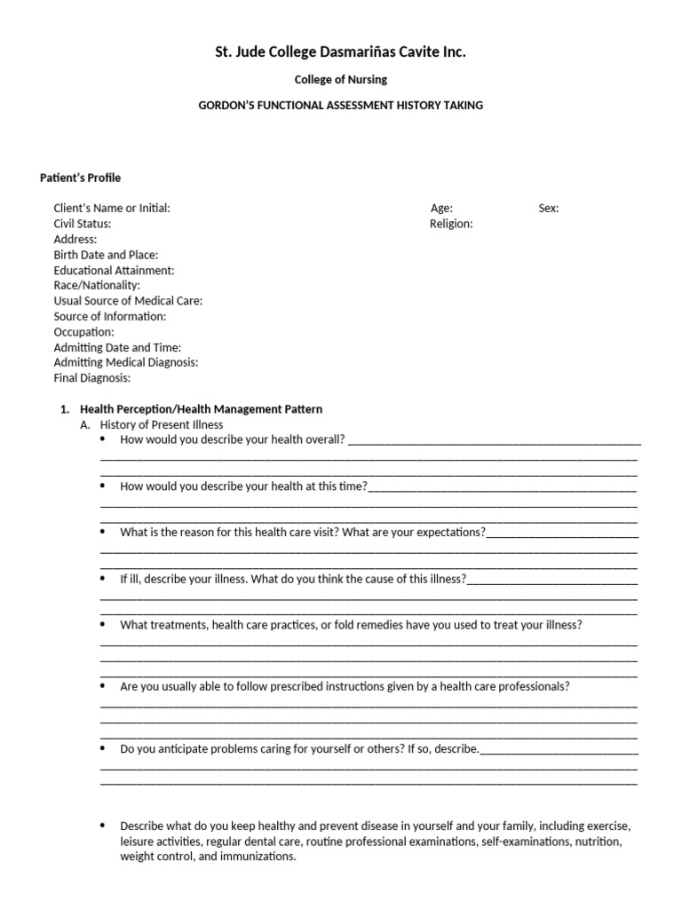 Gordon's Functional Assessment Guide | PDF | Menstruation | Dose ...
