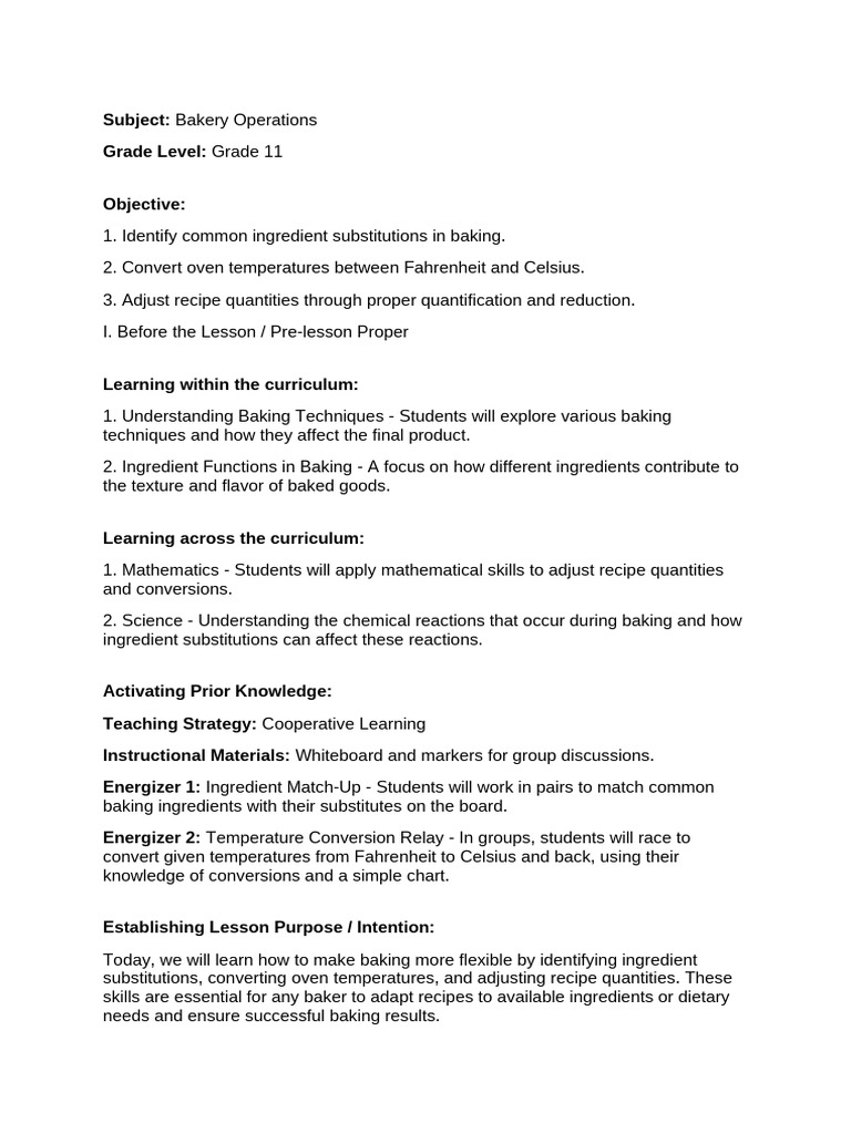 Mastering Bakery Operations Skills | PDF | Baking | Fahrenheit