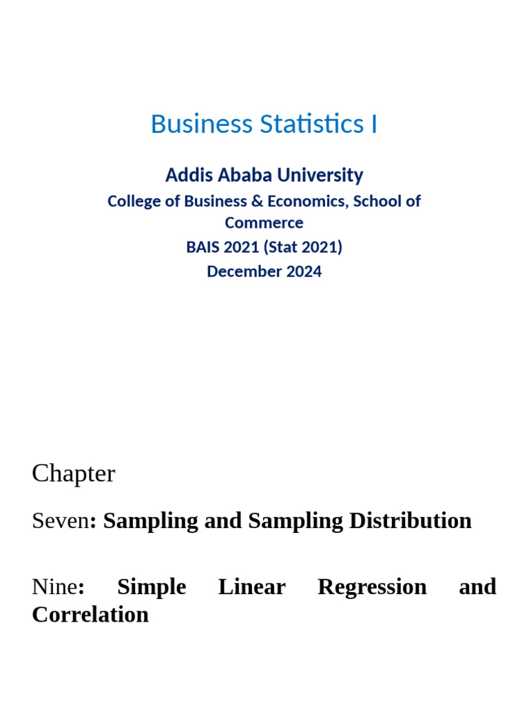 Chapters Sampling, Regression & Correlation | PDF | Sampling (Statistics) | Statistics
