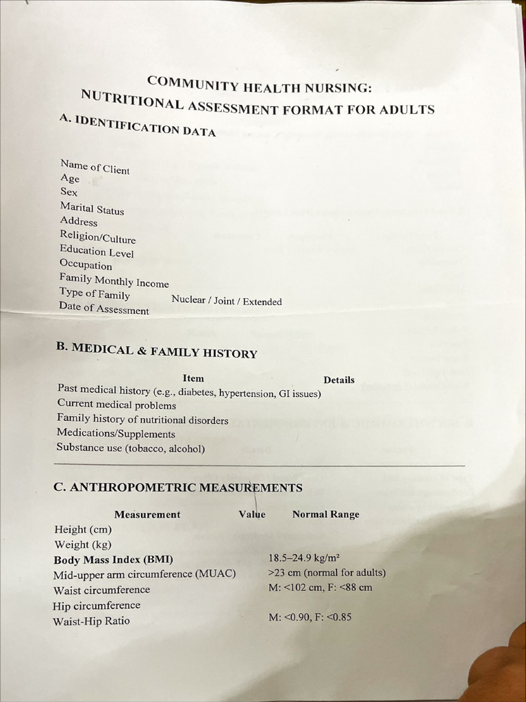 Nutritional Assessment | PDF