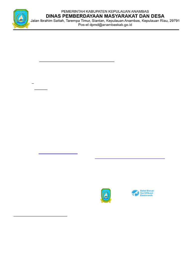 Surat Nomor 318 Permintaan Data Kondisi Kantor Desa 2025 - Sign | PDF