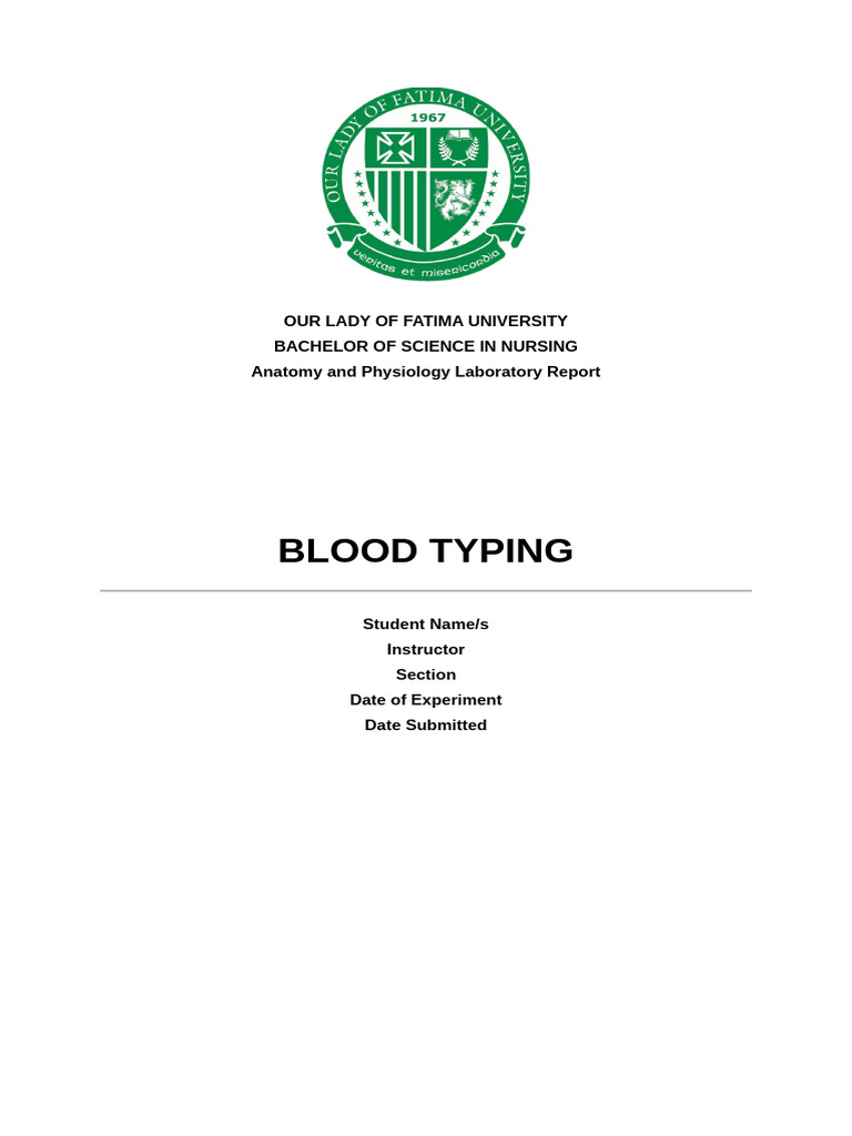 Blood Typing Experiment Results | PDF | Blood Type | Tissue (Biology)