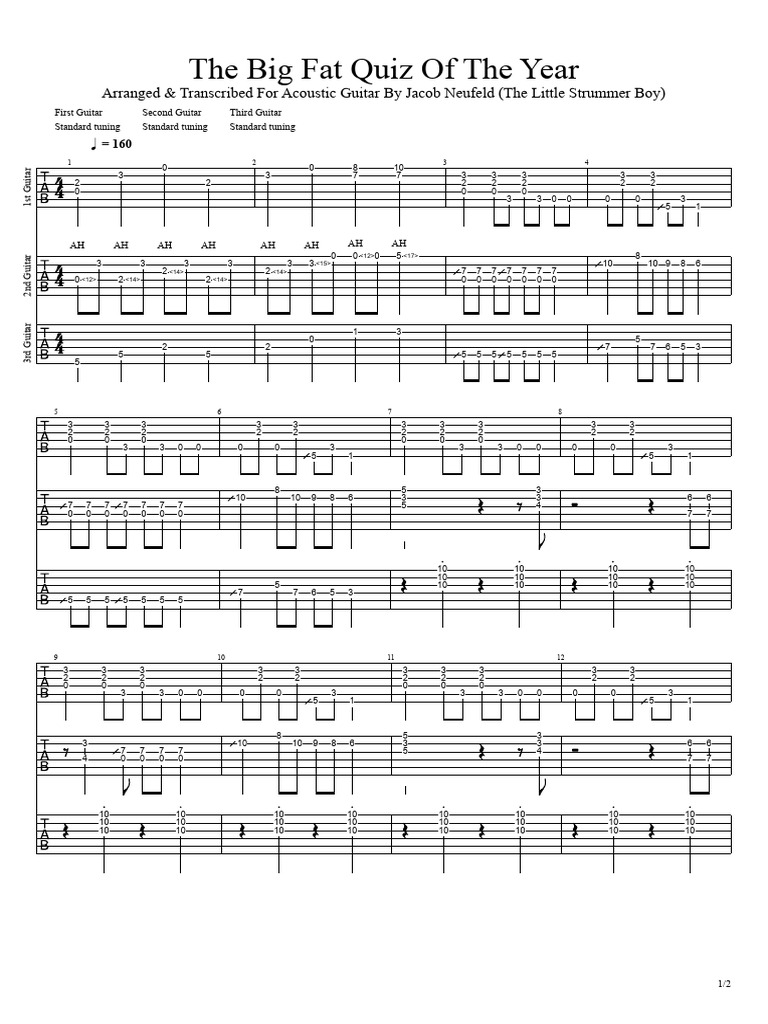 Big Fat Quiz Guitar Tabs | PDF | Musical Instruments | Musical Compositions