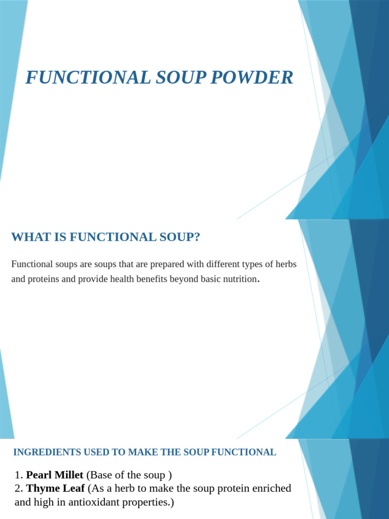 Health Benefits of Functional Soup | PDF | Soup