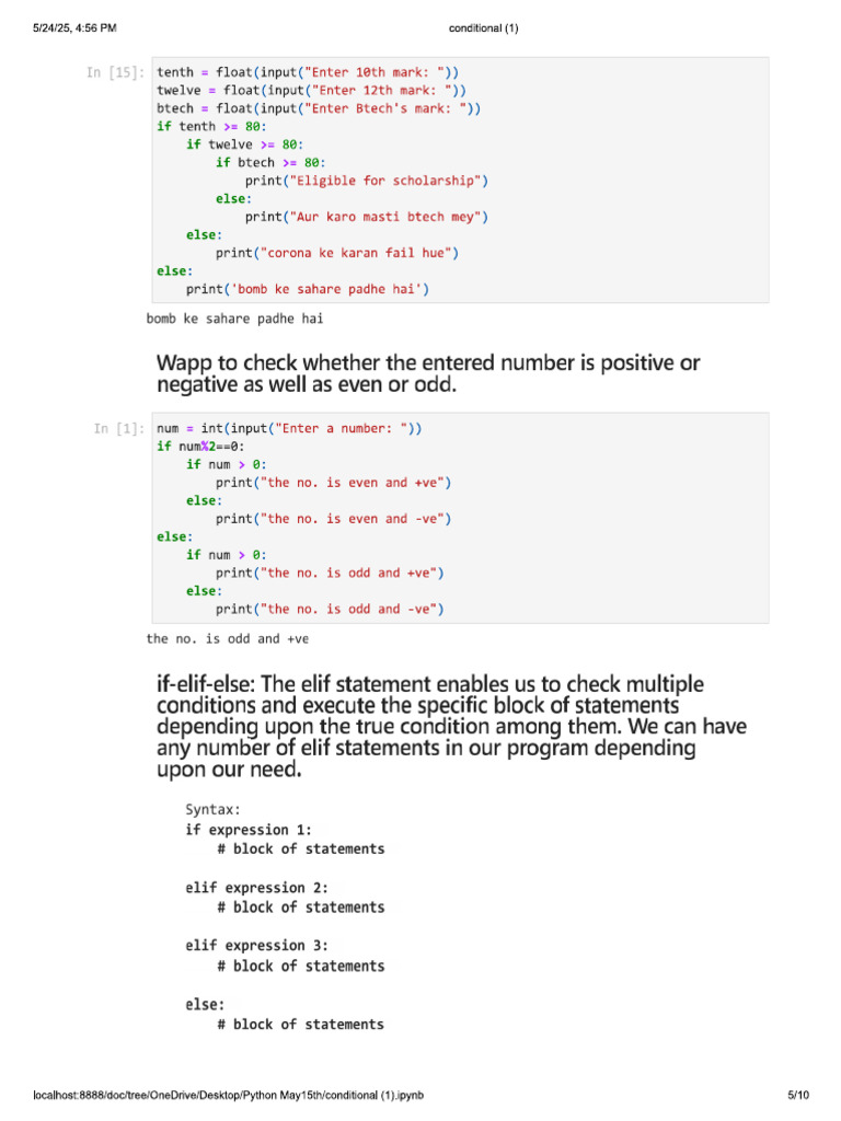 If-Else Programs | PDF
