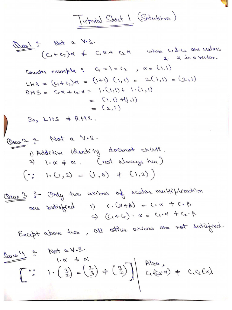 Tutorial 1 Solution | PDF
