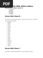 Silent Letters From A To Z List and Examples For Each Letter | PDF