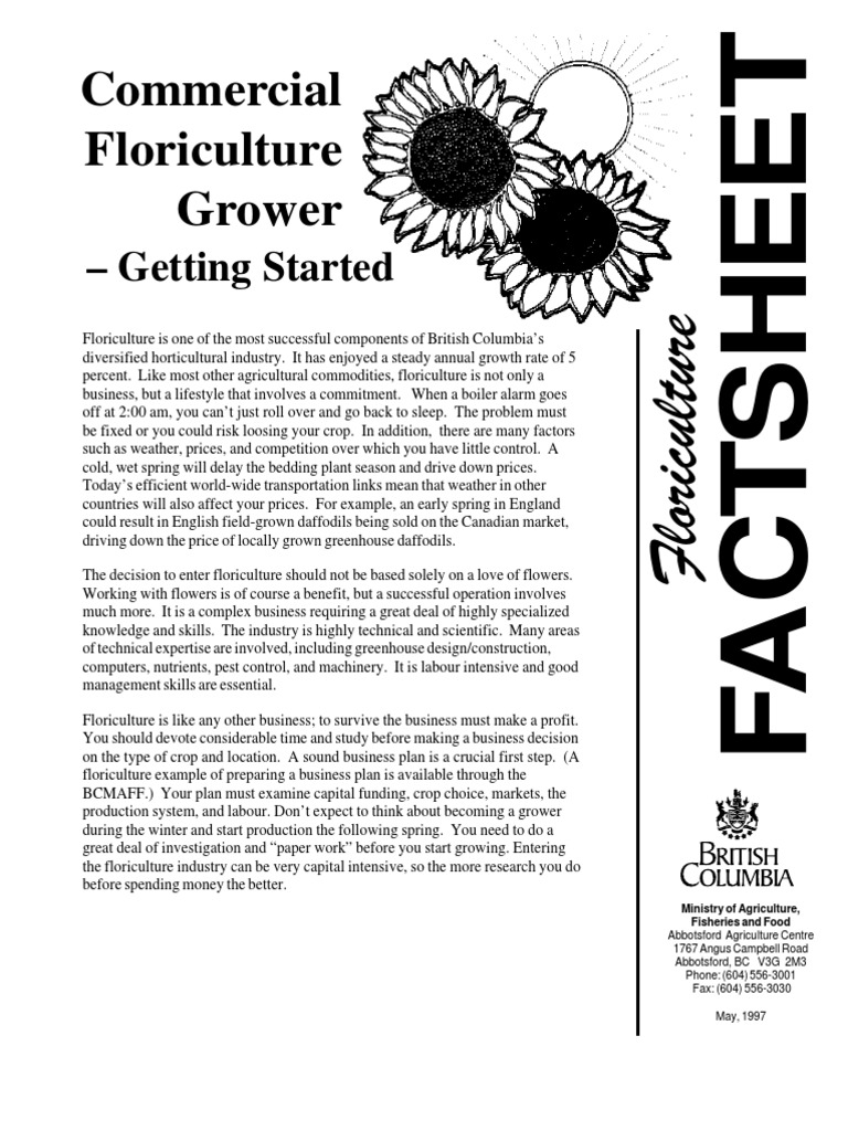 Commercial Floriculture Grower: - Getting Started | PDF | Greenhouse ...