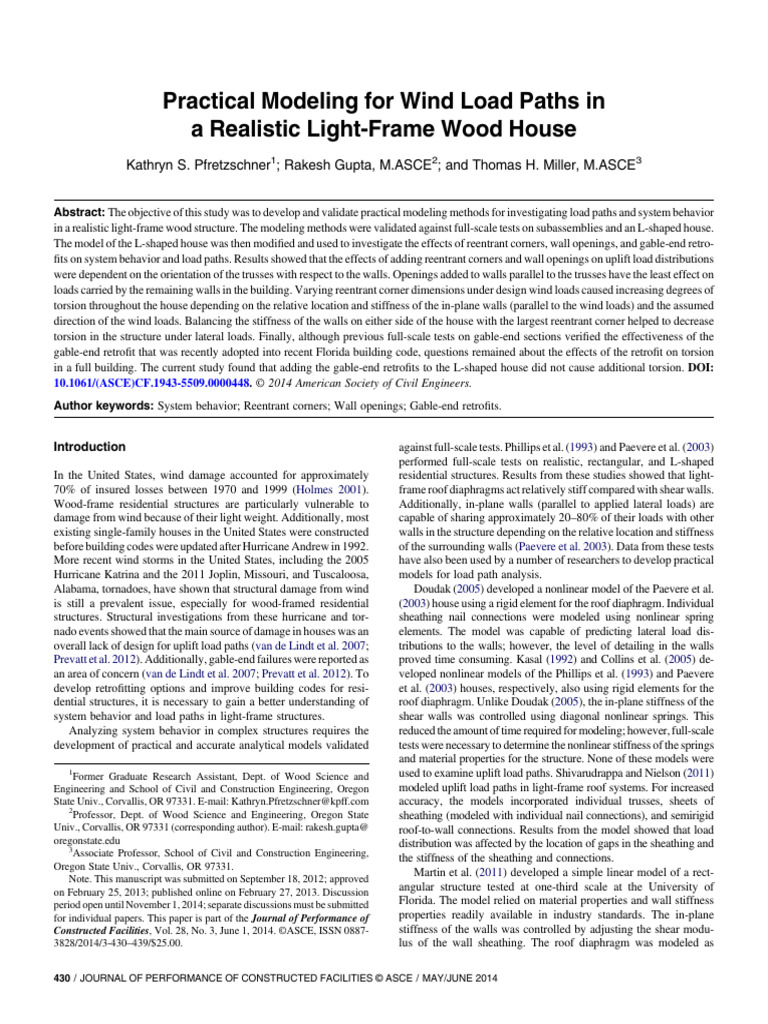 Practical Modeling for Wind Load Paths i | PDF | Framing (Construction ...