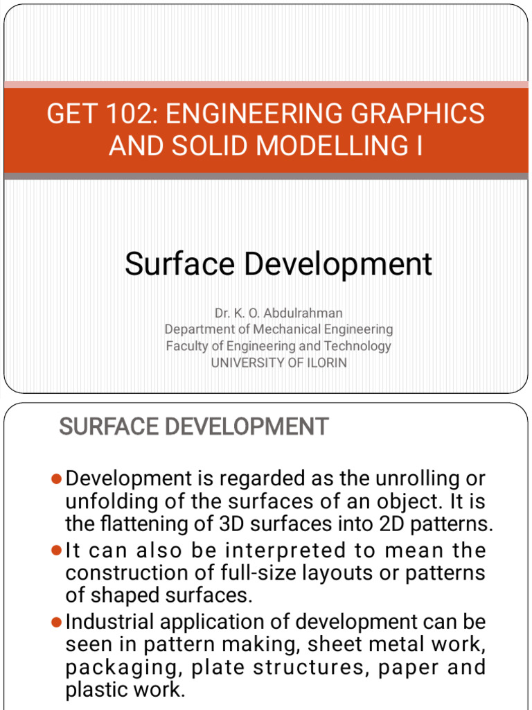 Surface Development Techniques in Engineering | PDF | Circle | Triangle