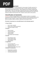Types and Classification of Garments | PDF | Textiles | Clothing