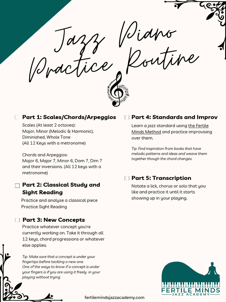 Jazz Piano Practice Routine | PDF