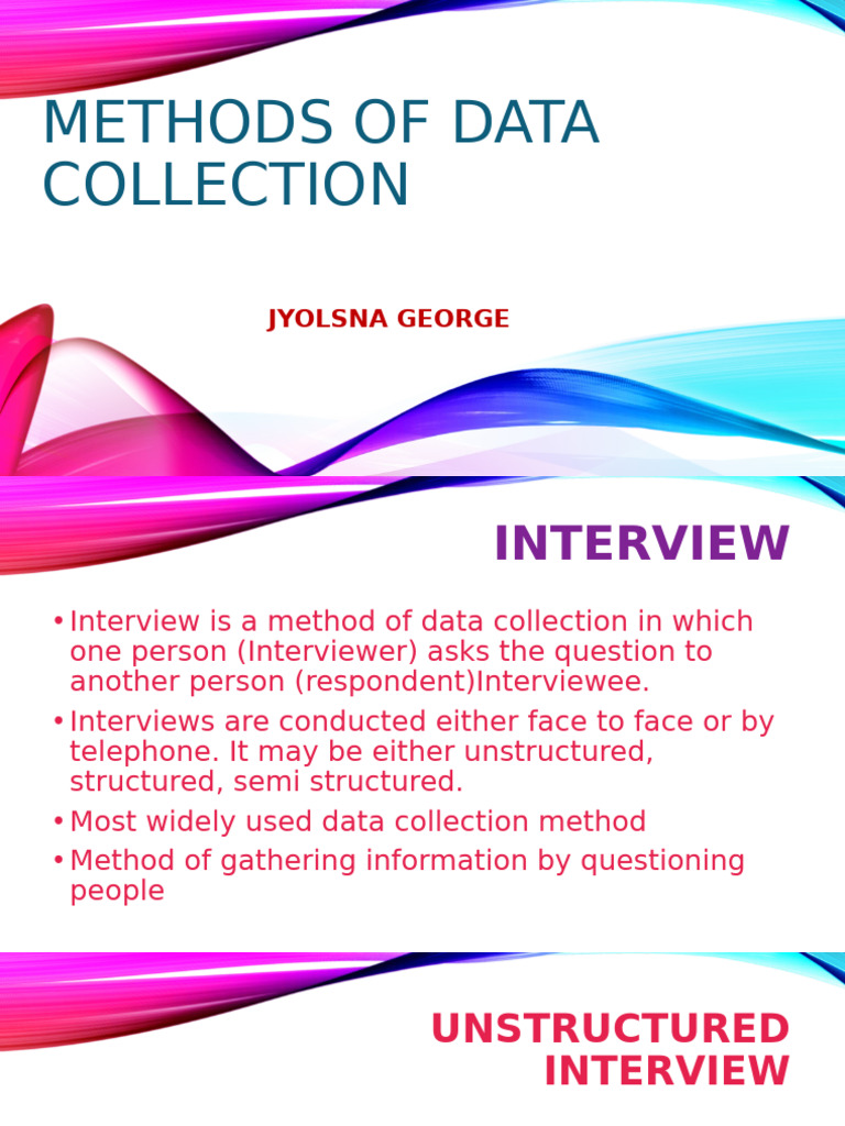 Methods of Data Collection | PDF | Self Report Study | Interview