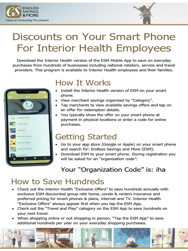 Interior Health ESM App Savings Guide | PDF