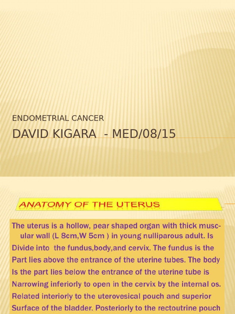 Endometrial Cancer Presentation Pdf Clinical Medicine Medical