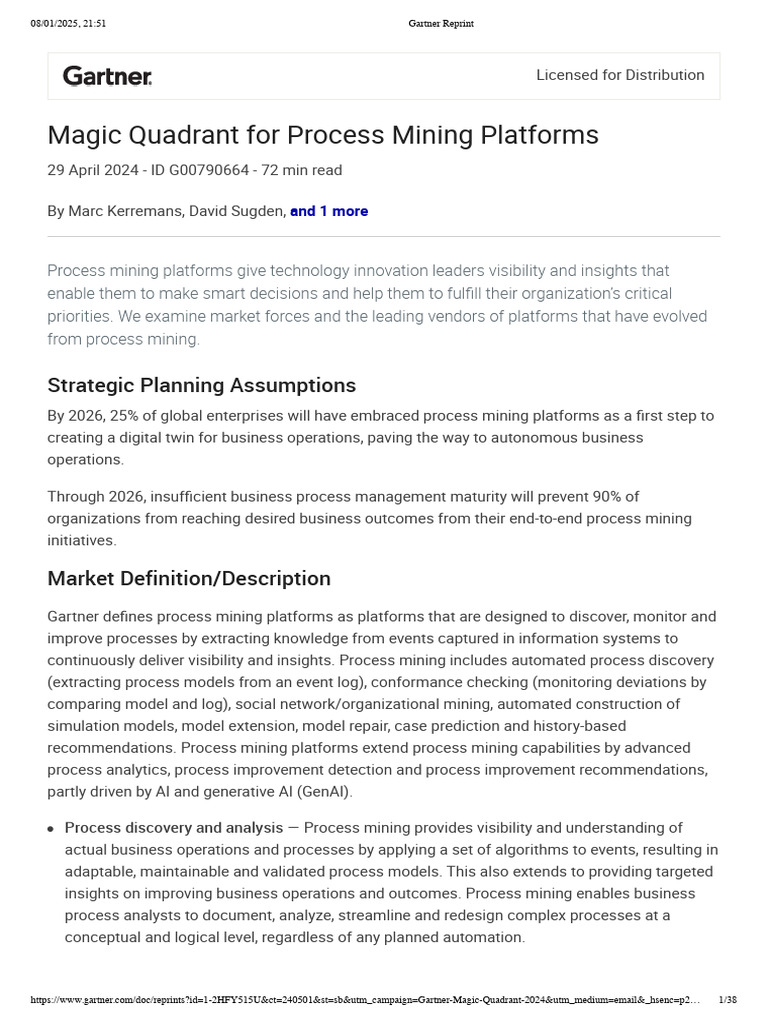 Gartner ProcessMining | PDF | Artificial Intelligence | Intelligence ...