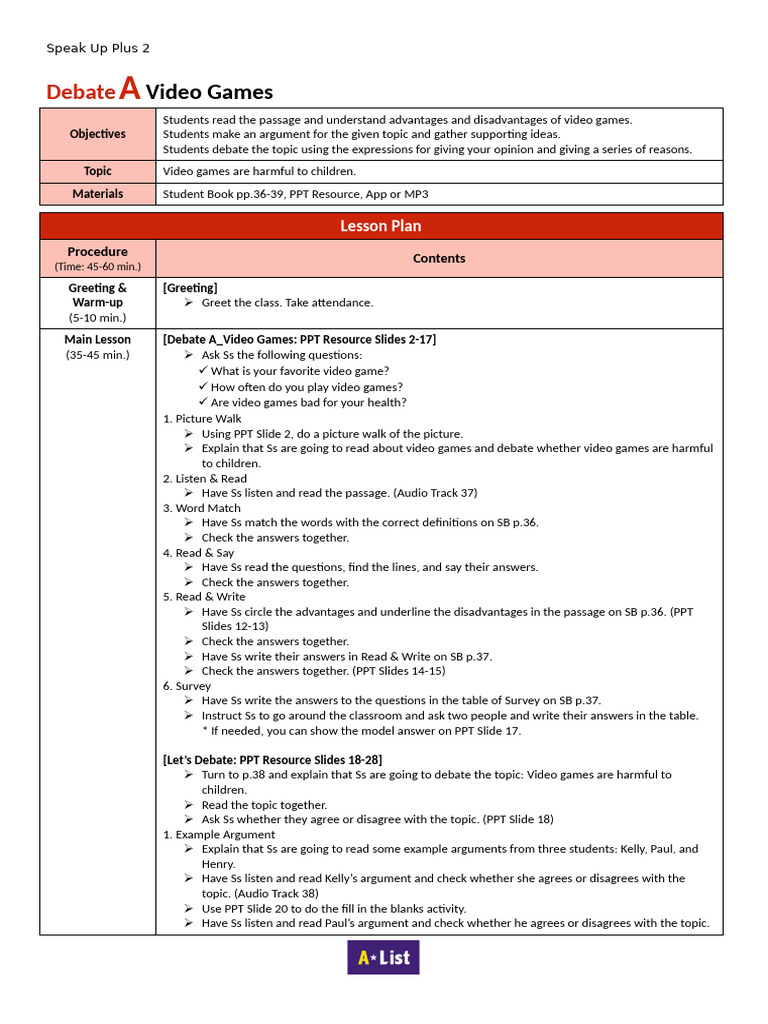 Debate Strategies for Video Games | PDF