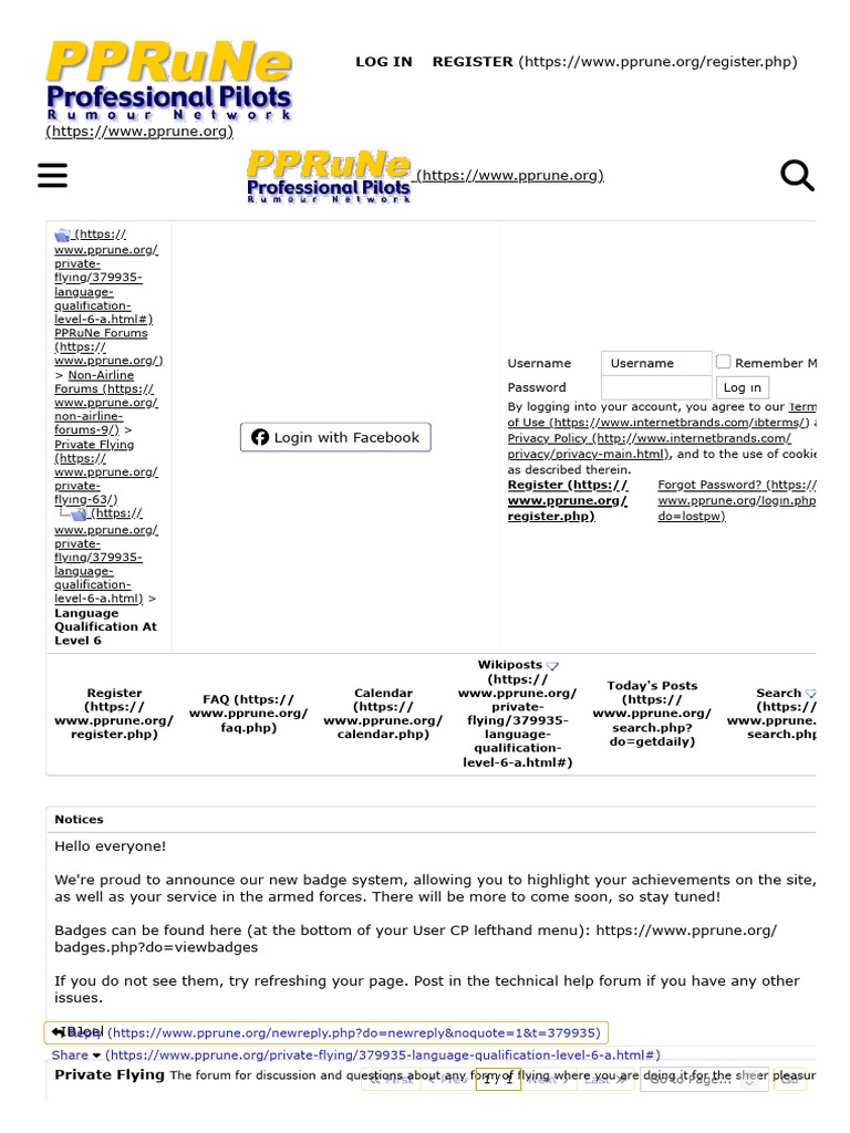 Language Qualification at Level 6 - PPRuNe Forums | PDF | Flight ...