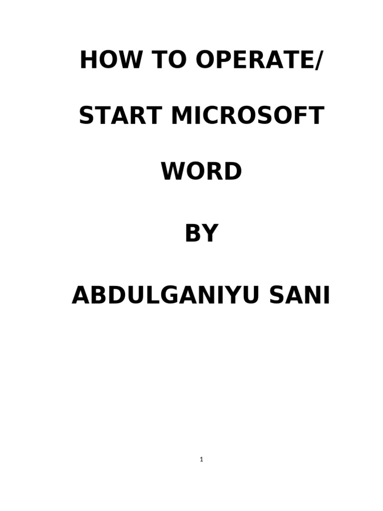 How To Use Microsoft Word Steps and Guidlines | PDF | Cursor (User Interface) | Microsoft Word