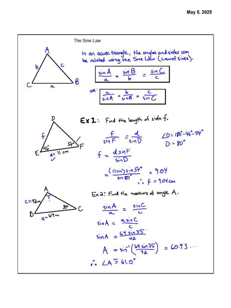 Sine Law: Understanding Ambiguous Cases | PDF