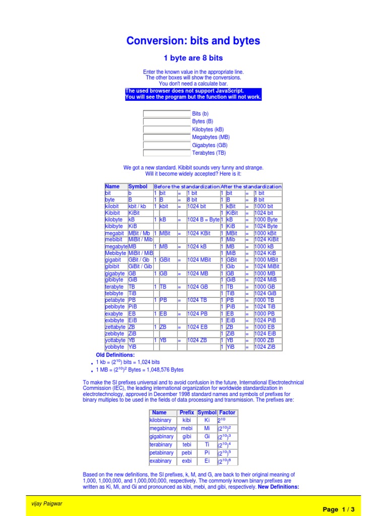 Bit Byte Calculation | PDF | Data Rate Units | Units Of Measurement