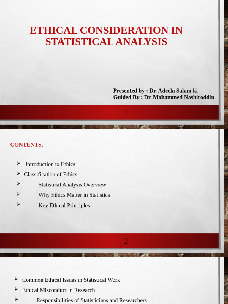 Ethical Principles in Statistical Analysis | PDF | Statistics | Experiment