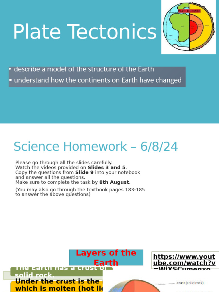 Layers of The Earth and Plate Tectonics | PDF | Plate Tectonics | Earth