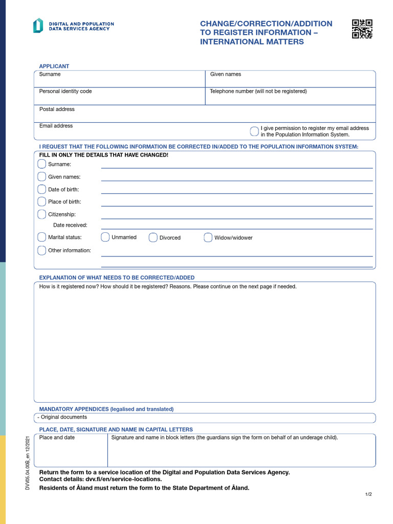 Personal Data Correction Request Form | PDF | Information | Privacy