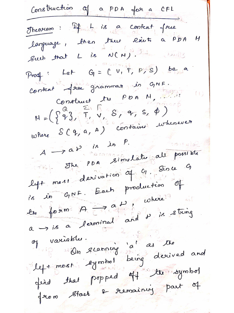 CFG To PDA Theorem | PDF