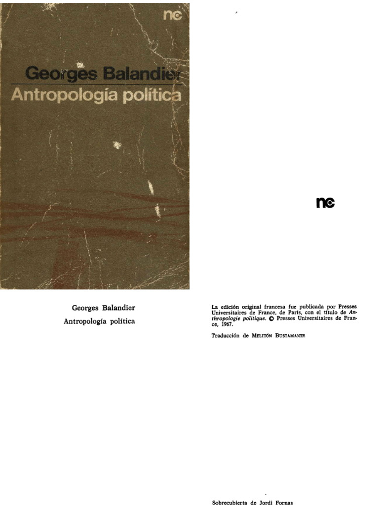 Balandier, Georges. - Antropologia Politica (Ocr) (1969) | PDF ...
