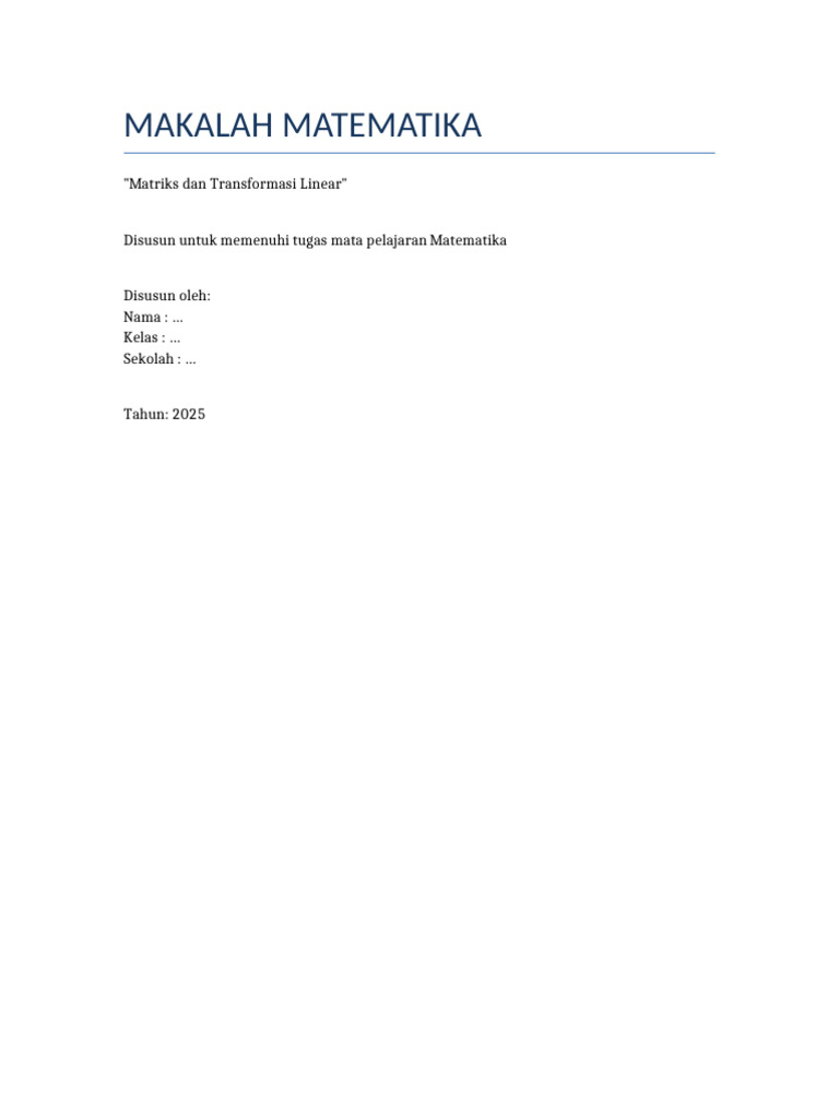 Matriks dan Transformasi Linear | PDF