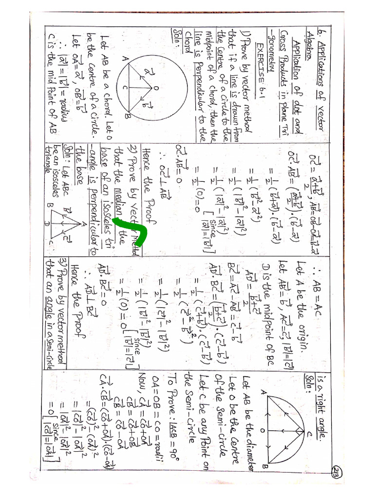 Class 12 Maths Unit 6 Vector Algebra Full PDF With Example Sums | PDF