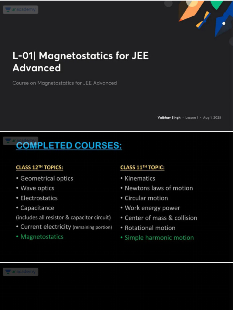 L01 Magnetostatics For JEE Advanced No Anno | PDF