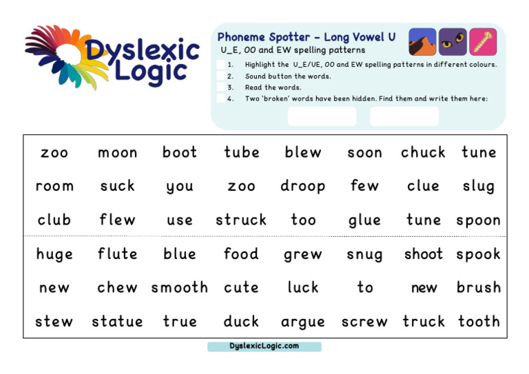 Long Vowel U Phoneme Patterns | PDF