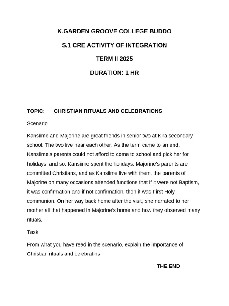 Cre Activities for k.garden | PDF | Confirmation | Sacraments