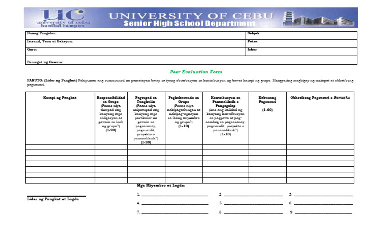 Peer Evaluation | PDF