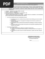 CS Form No. 212 Attachment - Work Experience Sheet | PDF