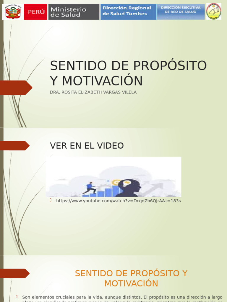 Sentido de Propósito y Motivación | PDF